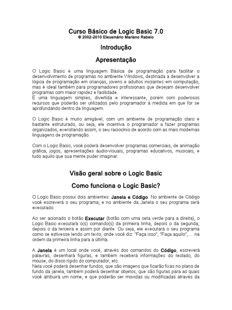 Manual Do Logic Basic | Download grátis PDF | Basic | Programa de ...