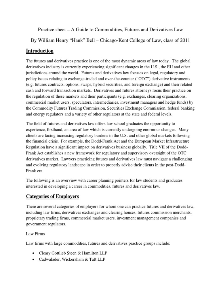 William Bell Job Hunting Guide | PDF | Commodity Futures Trading ...