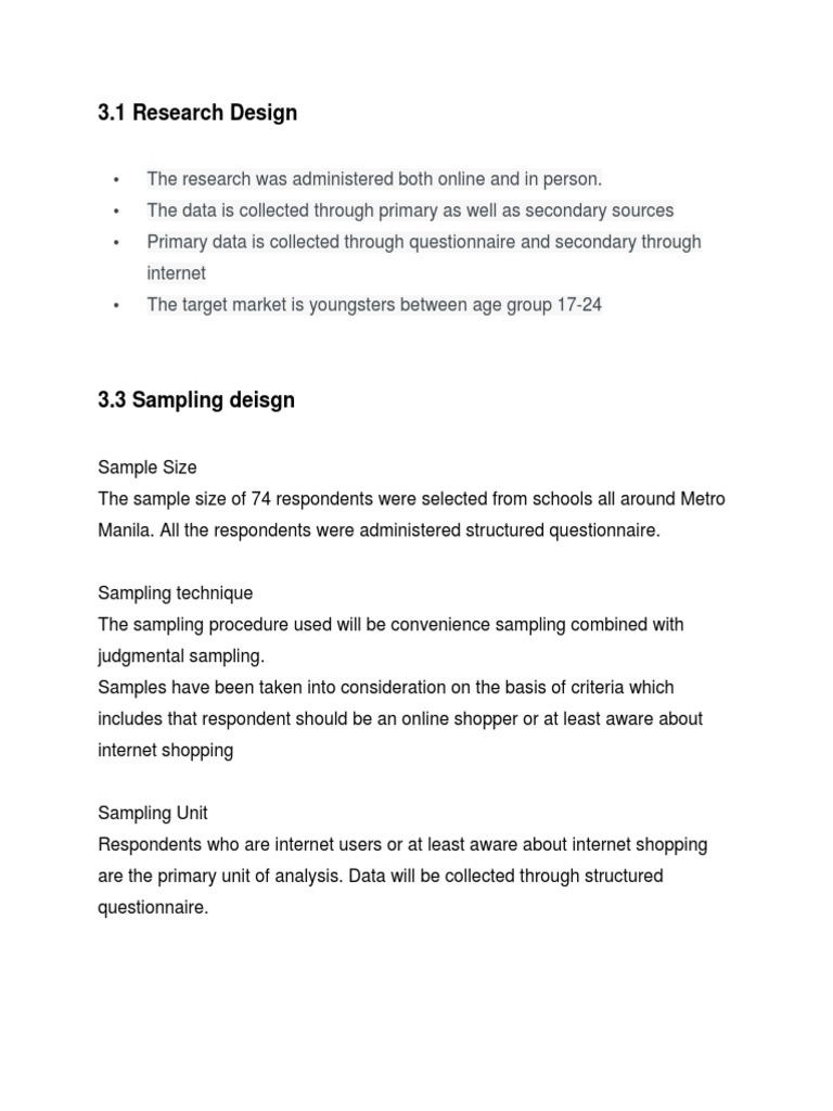 3.1 Research Design | PDF