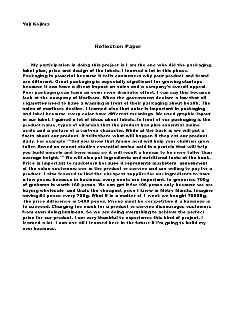 Final Reflection Paper | PDF