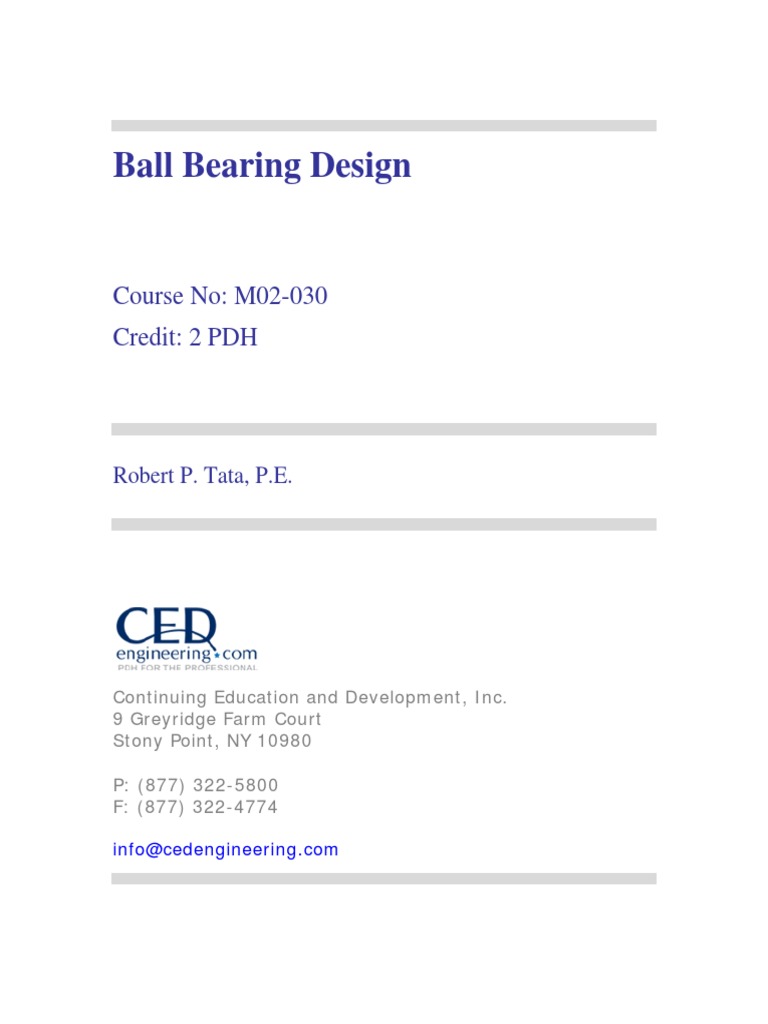 Ball Bearing Design | PDF | Bearing (Mechanical) | Heat Treating