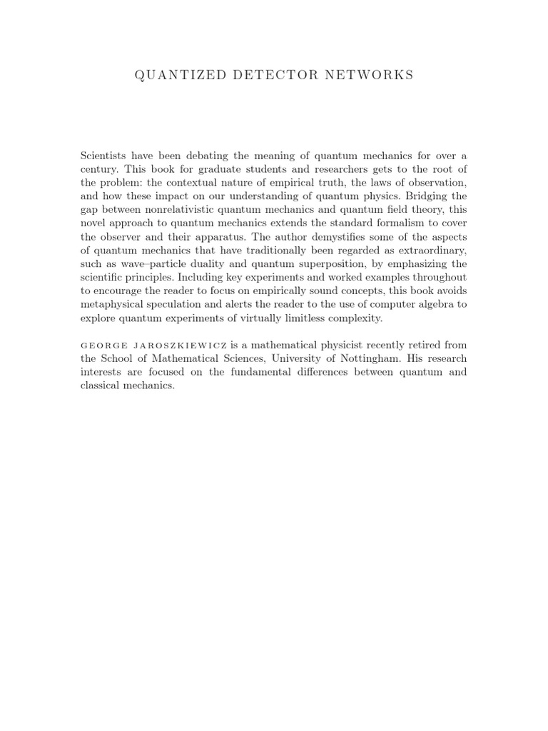 The Theory of Observations | PDF | Quantum Mechanics | Field (Physics)