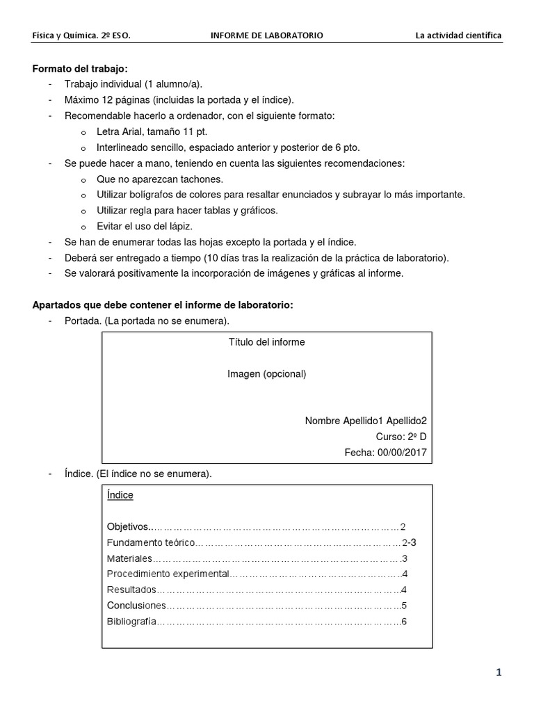 Modelo de Informe de Laboratorio | PDF | Densidad | Laboratorios