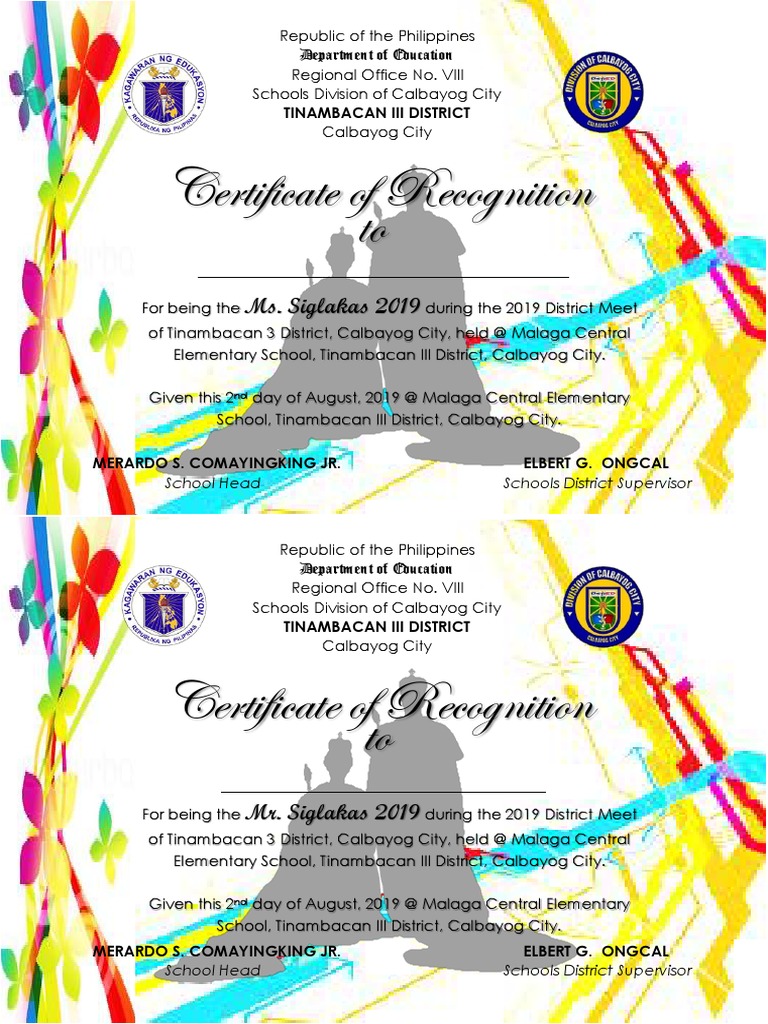 Certificate (Mr. & Ms. Siglakas)