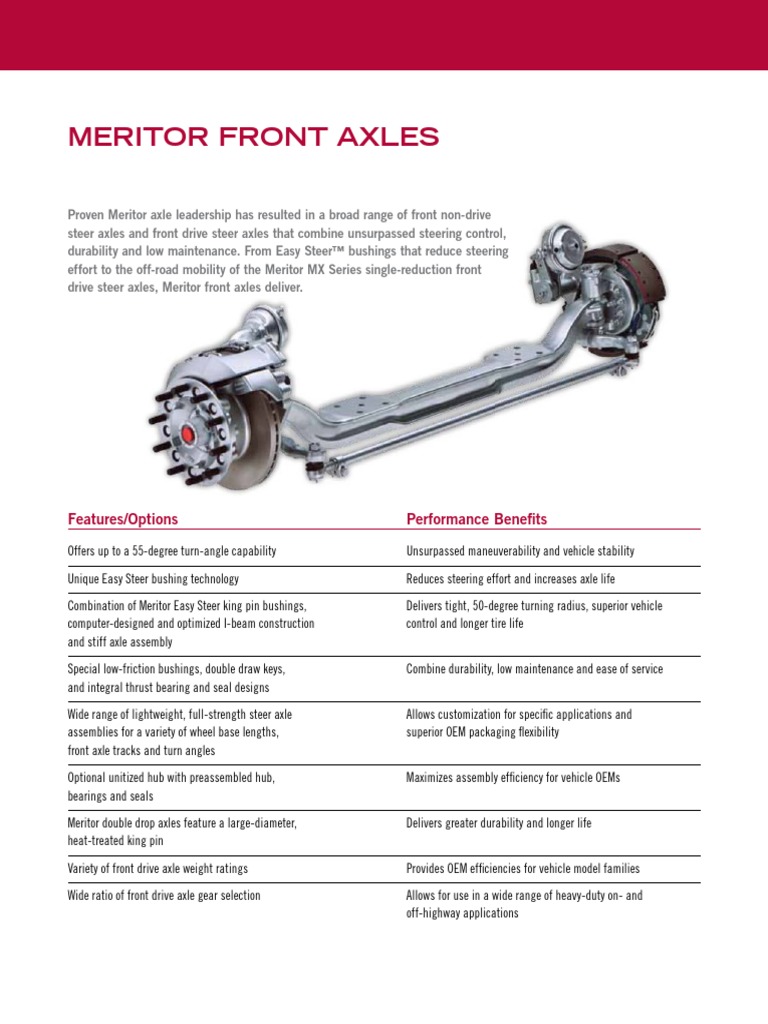 Meritor FF961 | PDF | Axle | Steering