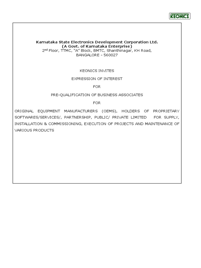 EOI | PDF | Confidentiality | Payments