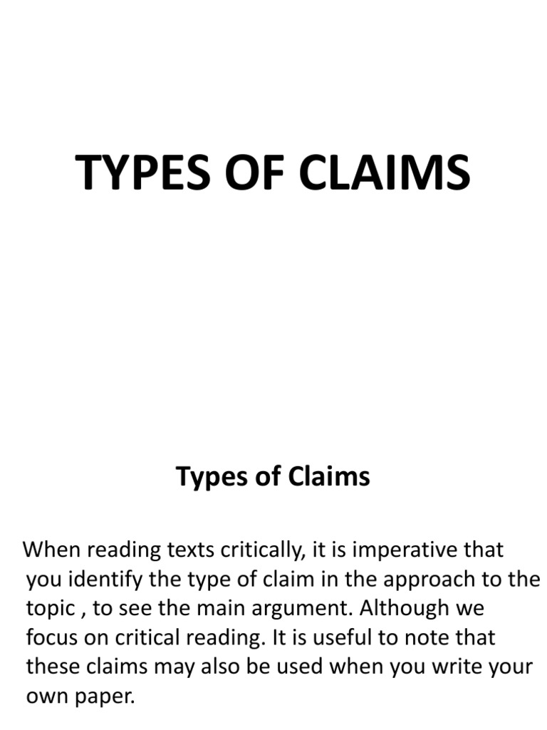 Types of Claims | PDF