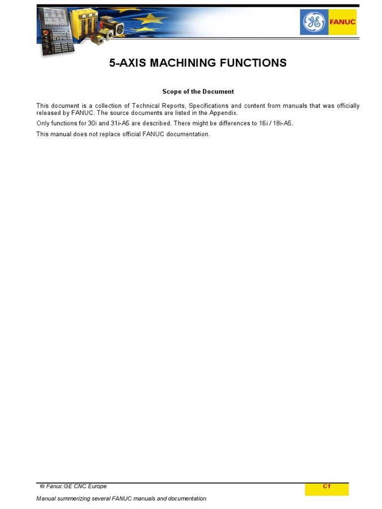 Fanuc 5 Axis | PDF | Numerical Control | Cartesian Coordinate System