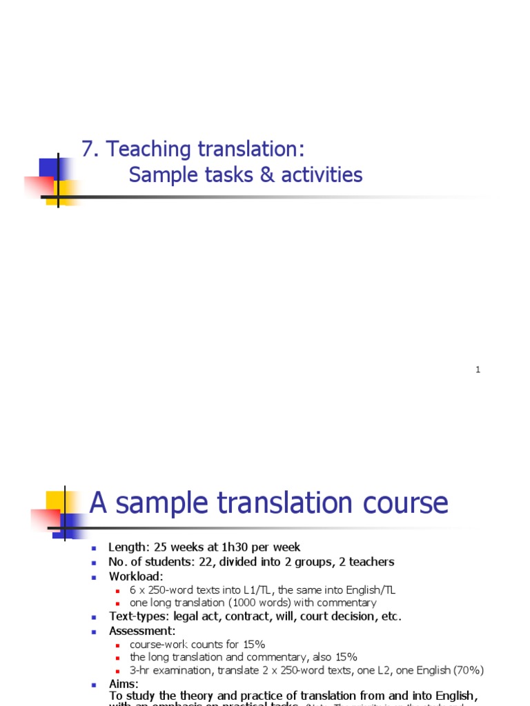 7 Teaching Translation Sample Tasks Amp Activities | PDF | Second ...