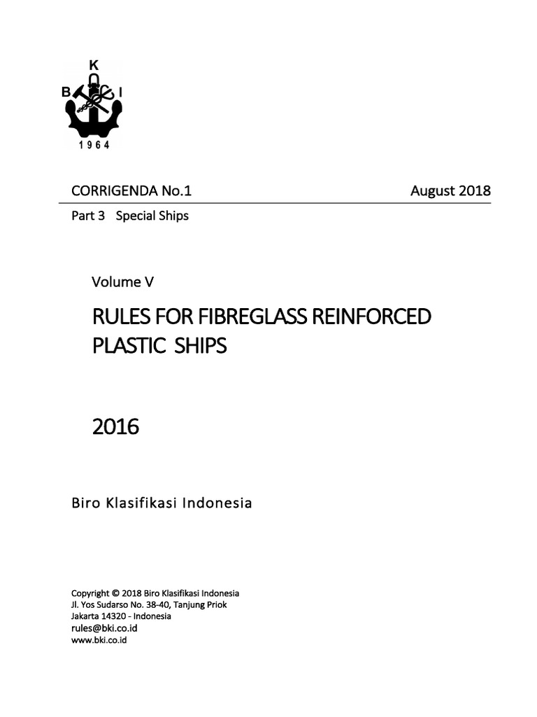 Rules For FRP Ships | PDF