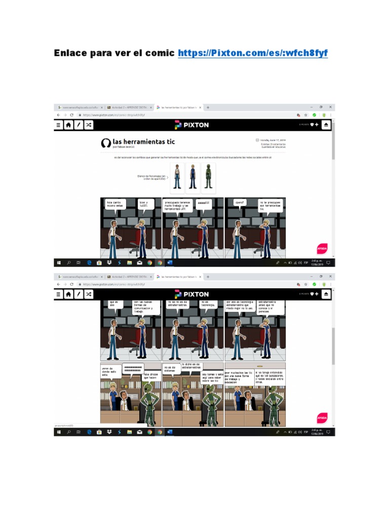 Comic interactivo en Pixton | PDF
