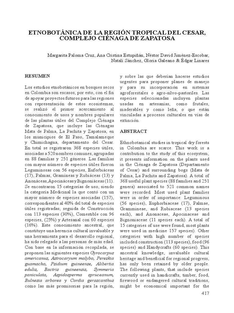 Etnobotanica de La Region Tropical Del C | PDF | Colombia | Los bosques