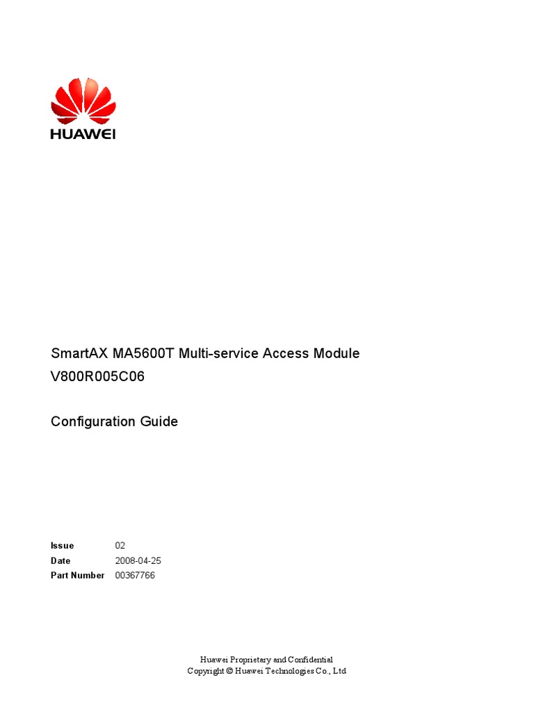 MA5600T Configuration Guide V800R005C06 02 | PDF | Radius | Router (Computing)