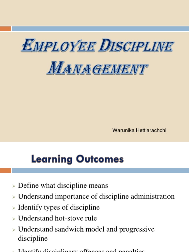 Employee Discipline Management Overview | PDF | Punishments | Employment