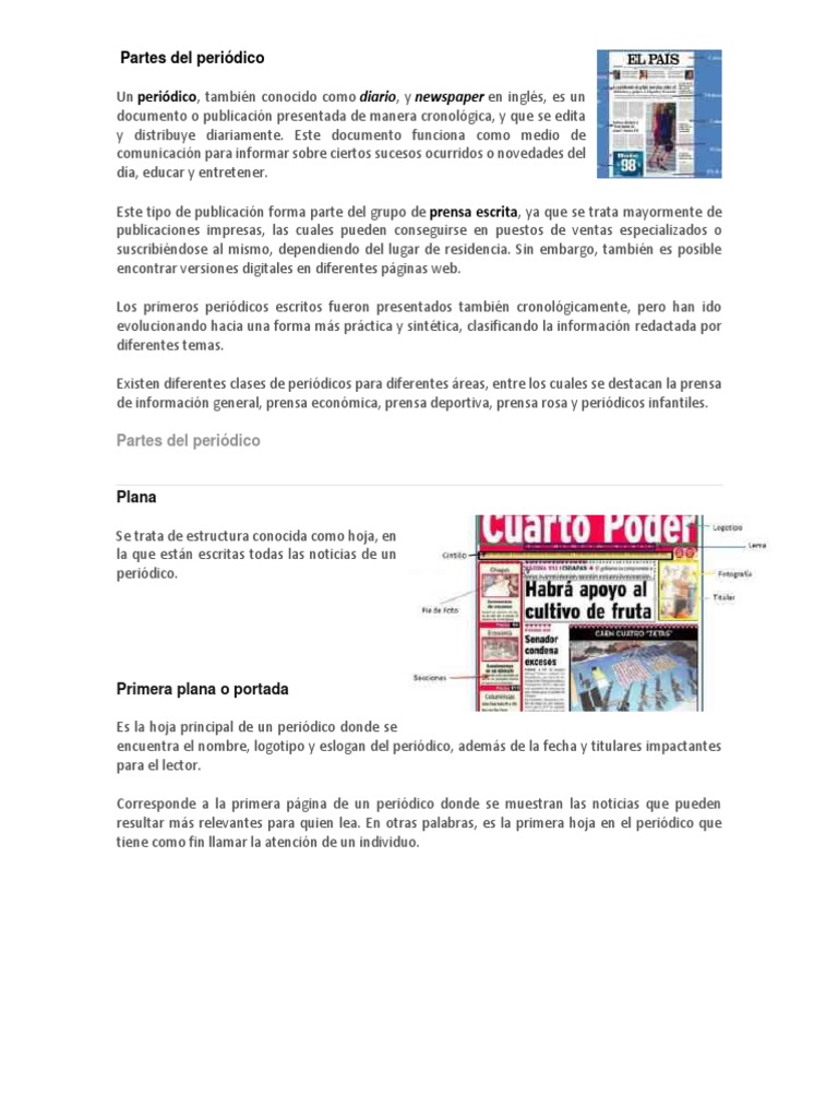 Partes Del Periodico y Periodicos Murales | PDF | Publicación ...