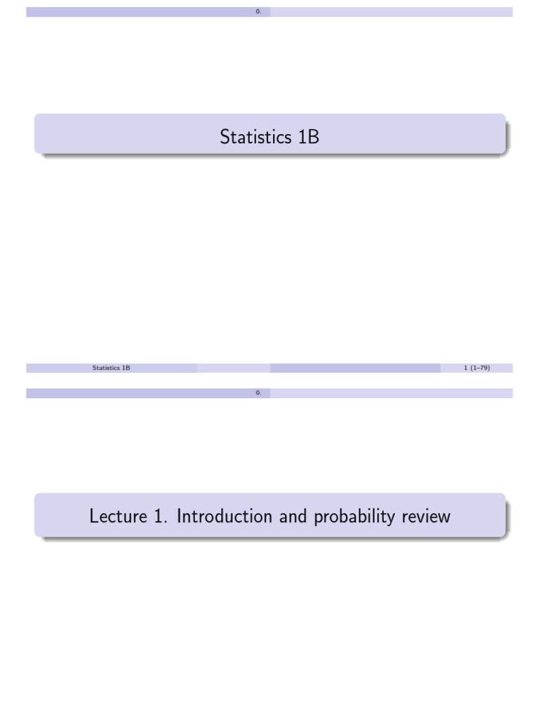 S1B 16 All Lectures | PDF | Bias Of An Estimator | Estimator