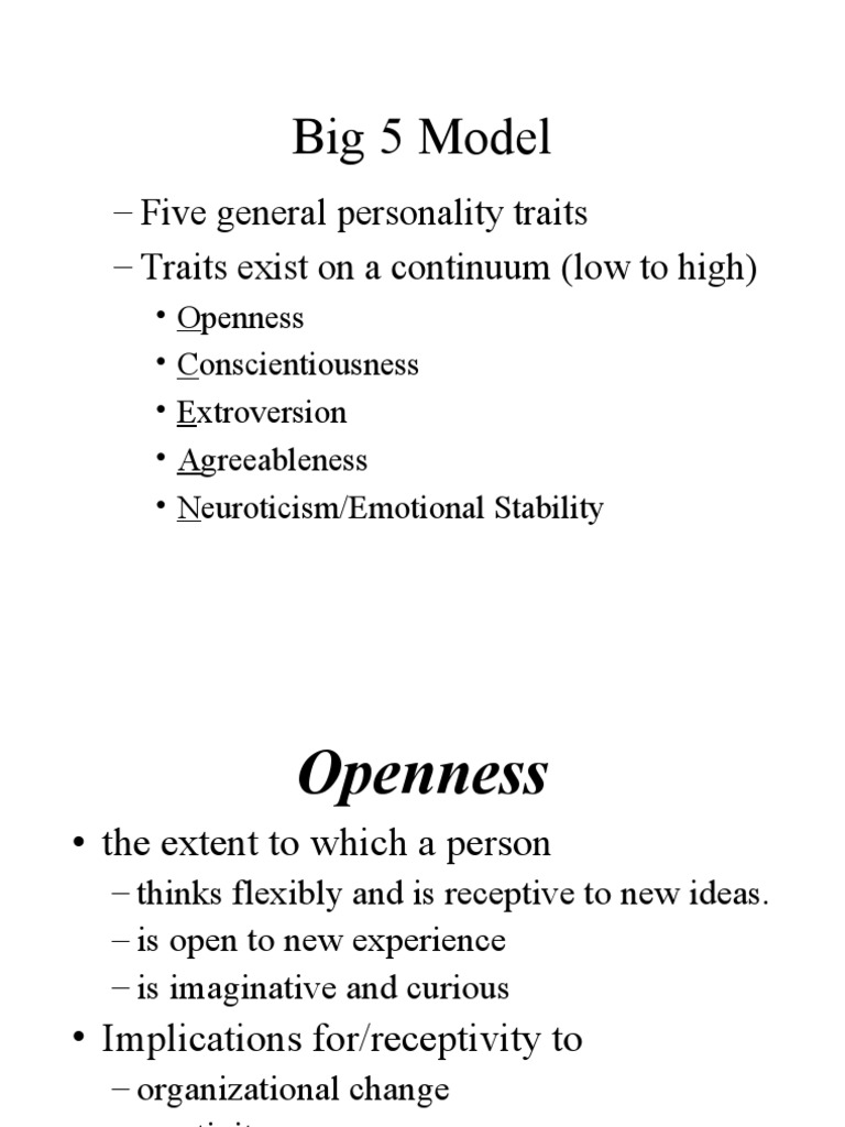 Big 5 Personality Traits Explained | PDF | Career & Growth