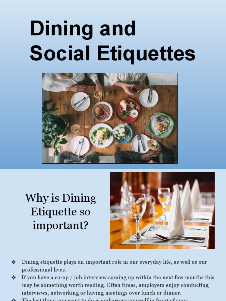 Dining and Social Etiquettes | PDF | Etiquette | Foods