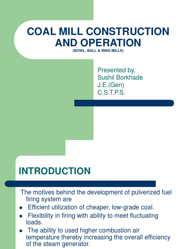 Coal Mill Construction and Operation | PDF | Energy Production | Energy ...