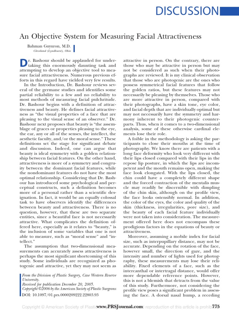 An Objective System For Measuring Facial Attractiveness | PDF | Face