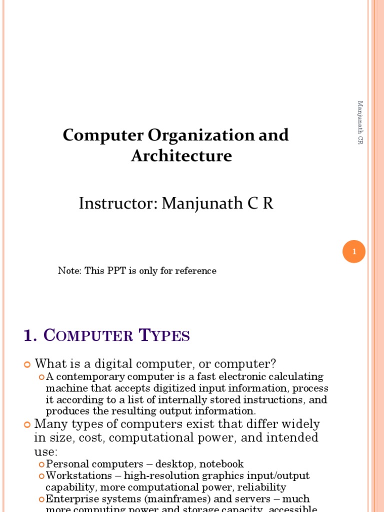 COA Unit 1 | PDF | Central Processing Unit | Computer Program