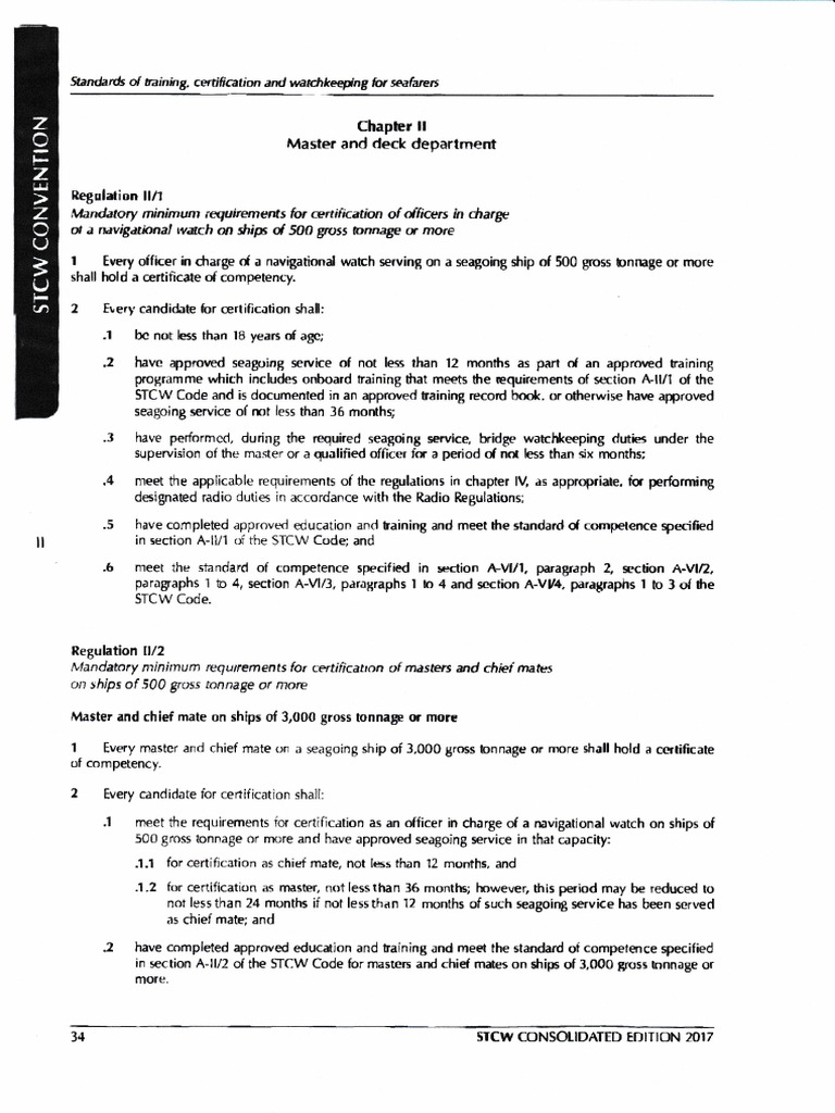 STCW Chapter II | PDF | Water Transport | Shipping