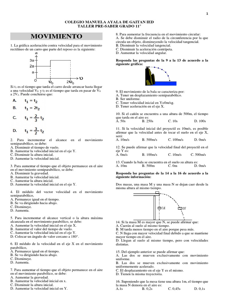 Taller Icfes 11° | PDF | Ligero | Olas