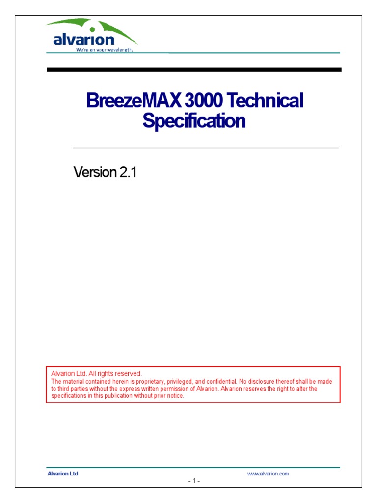 BreezeMAX 3000 TechSpec | PDF | Customer Premises Equipment | Ieee 802.11