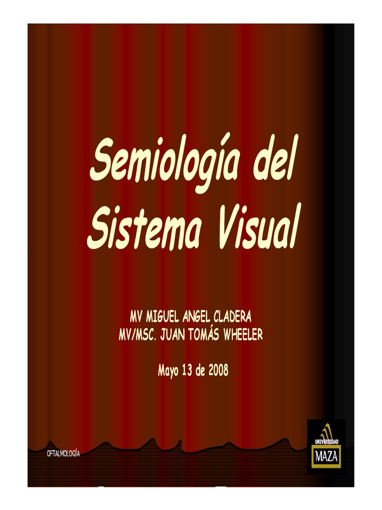 Semiología del Sistema Visual | PDF | Percepción visual | Ojo humano