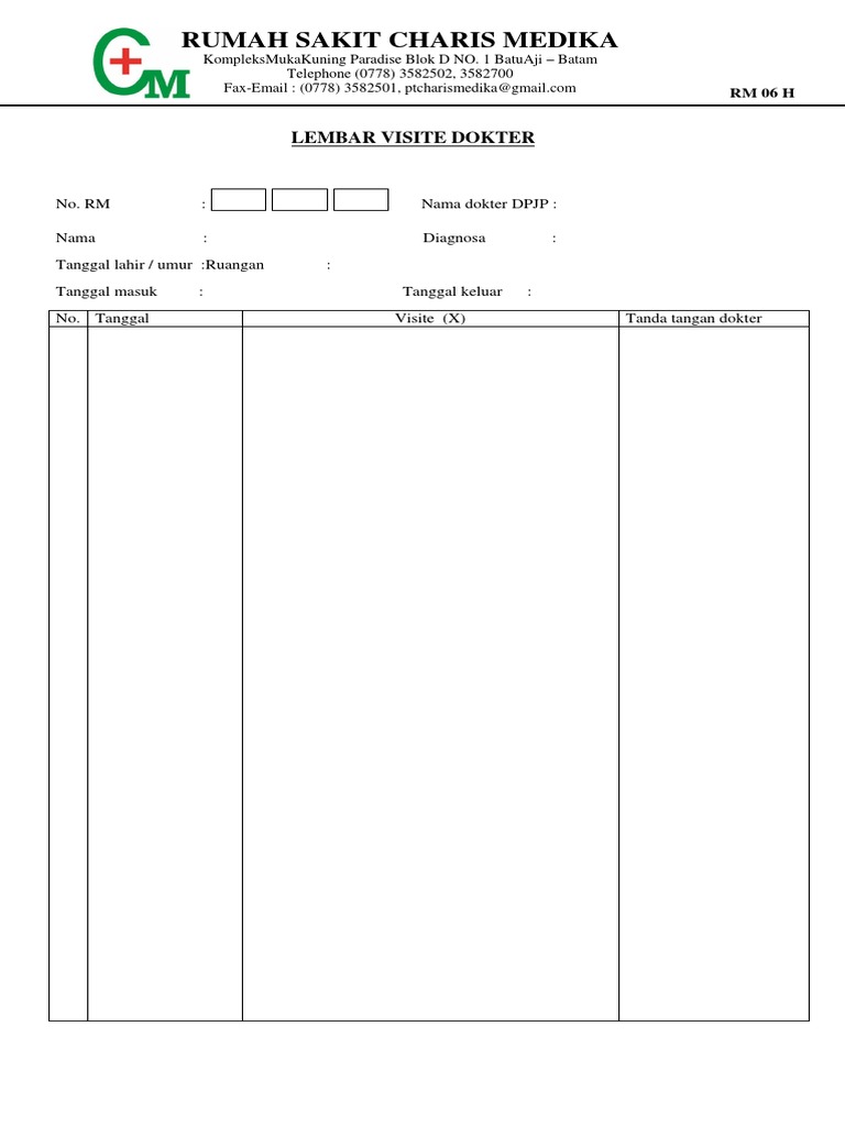 RM 06h - Lembar Visite Dokter | PDF
