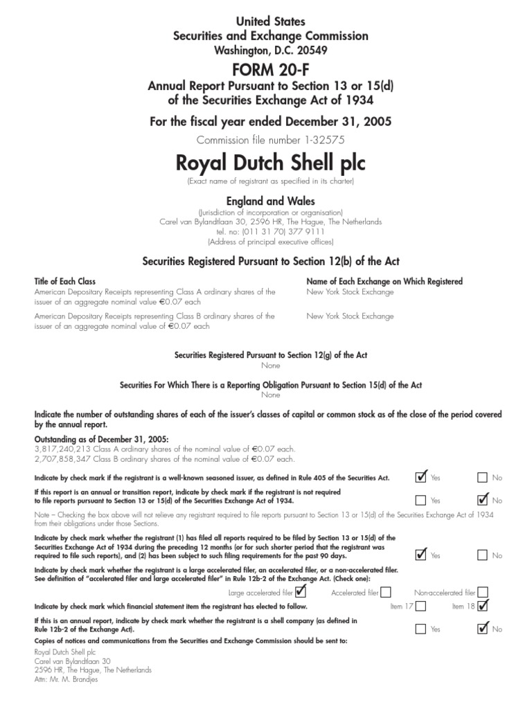 Annual Report and Form 20 F 2005 | PDF | International Financial ...