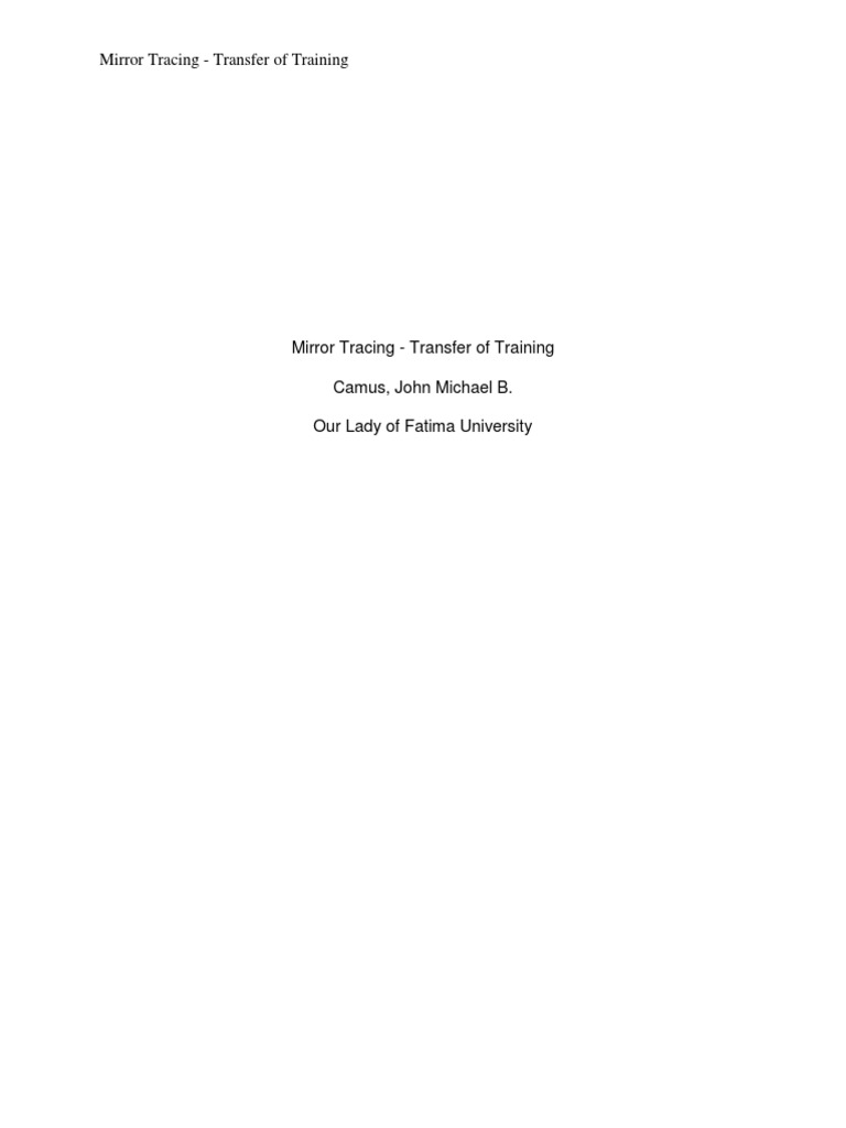Mirror Tracing | PDF | Memory | Experiment