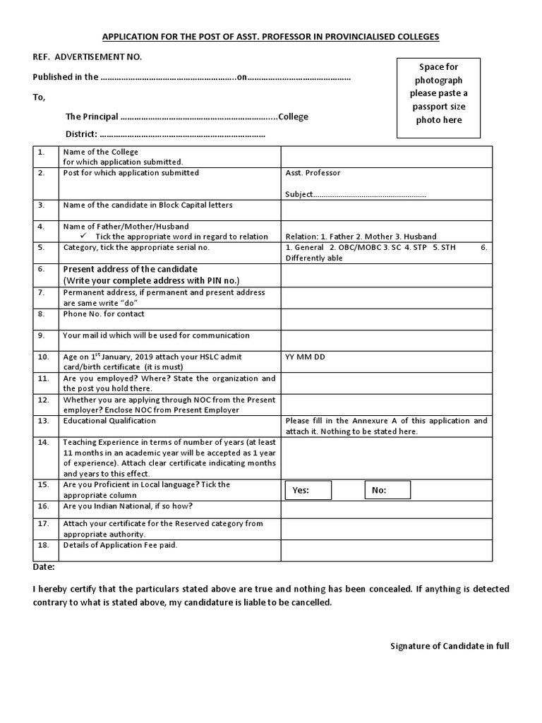 Application | PDF | Doctorate | Qualifications