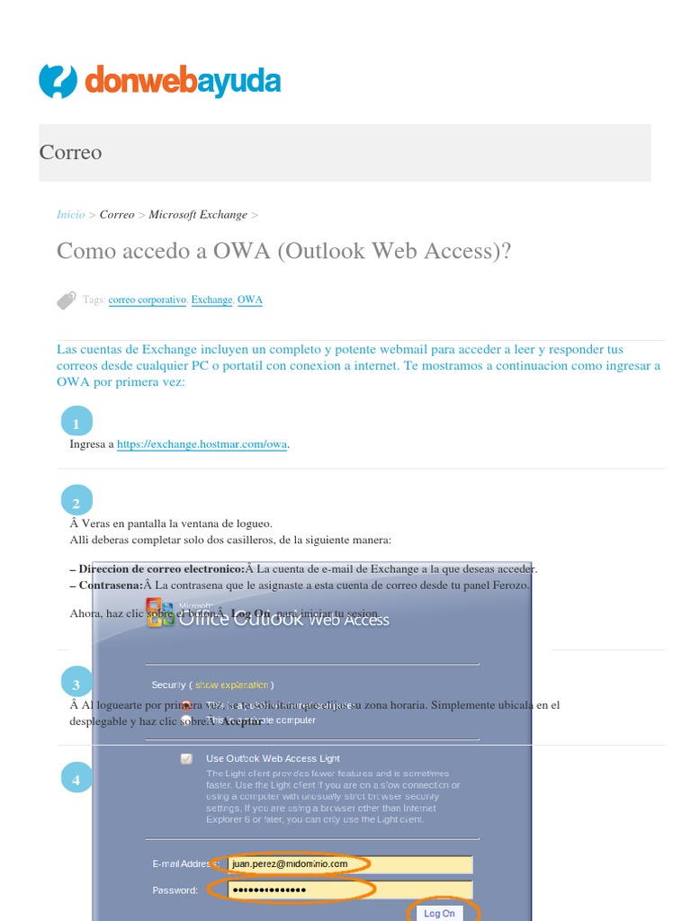 Acceso a OWA: Guía Rápida para Usuarios | PDF