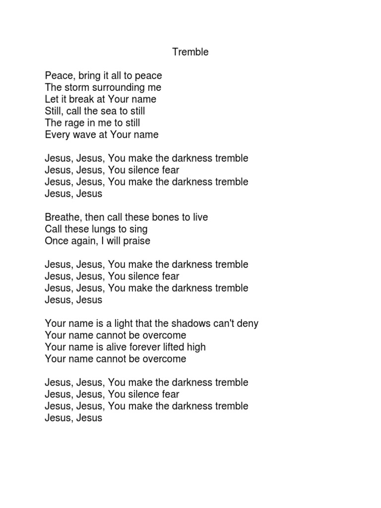 Tremble (Lyrics) | PDF