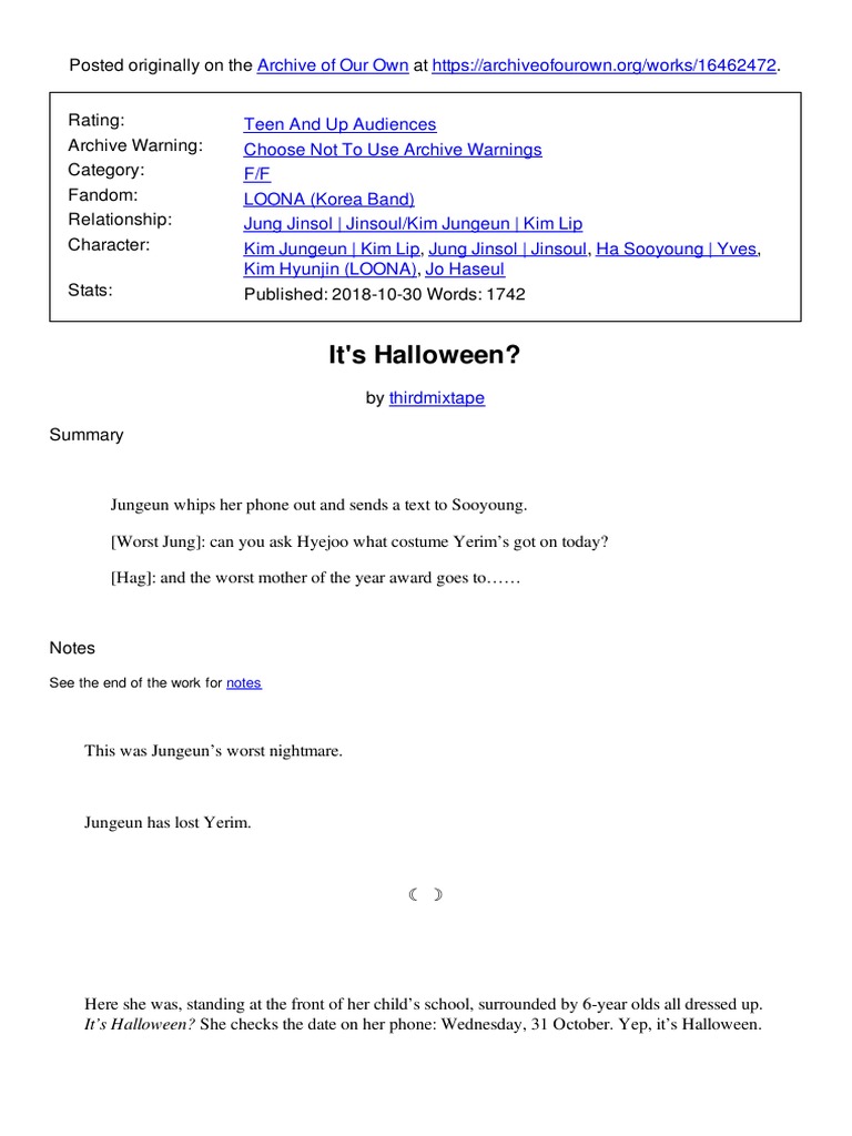 It's Halloween?: Notes | PDF
