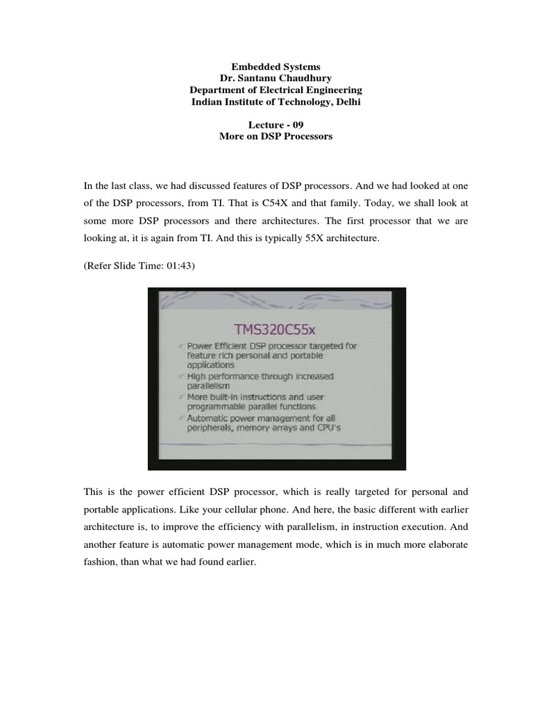 Embedded Systems Dr. Santanu Chaudhury Department of Electrical ...