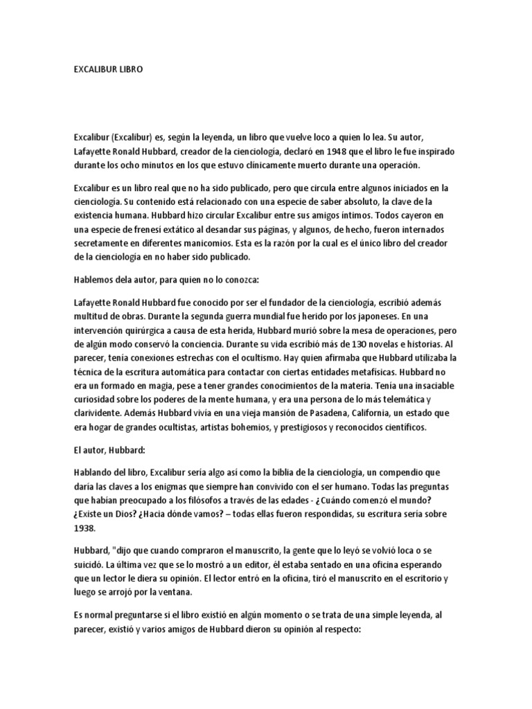 Excalibur | PDF | Autor | Biblia