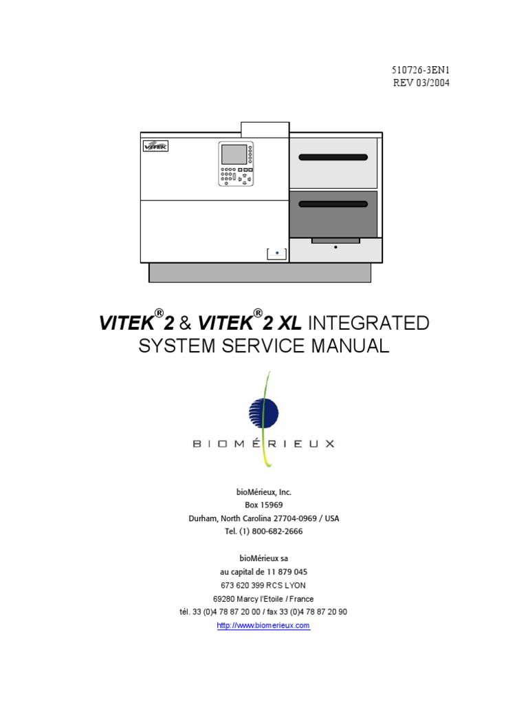 Vitek 2 & Vitek 2 Xl Integrated: System Service Manual | Technologie et ingénierie | Électronique