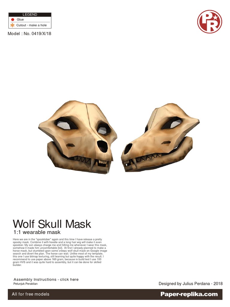 Wolf Skull Mask Papercraft-Desbloqueado | PDF