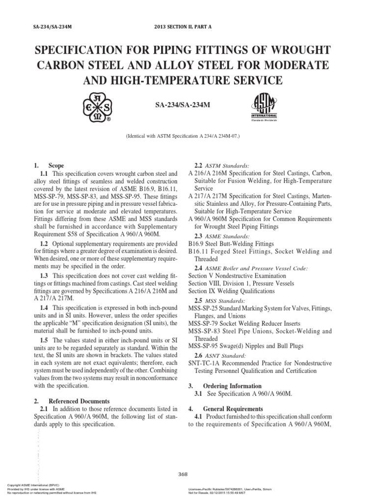 Astm A234 | PDF | Heat Treating | Pipe (Fluid Conveyance)