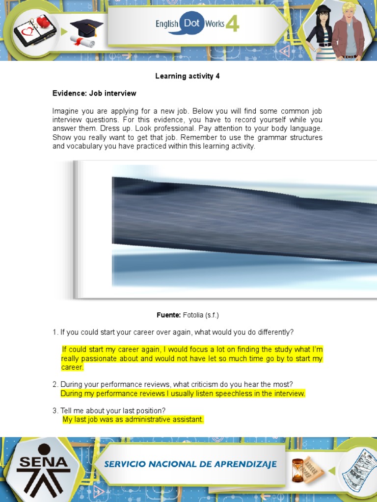 Evidence Job Interview Semana 4 | PDF | Communication | Behavior Modification