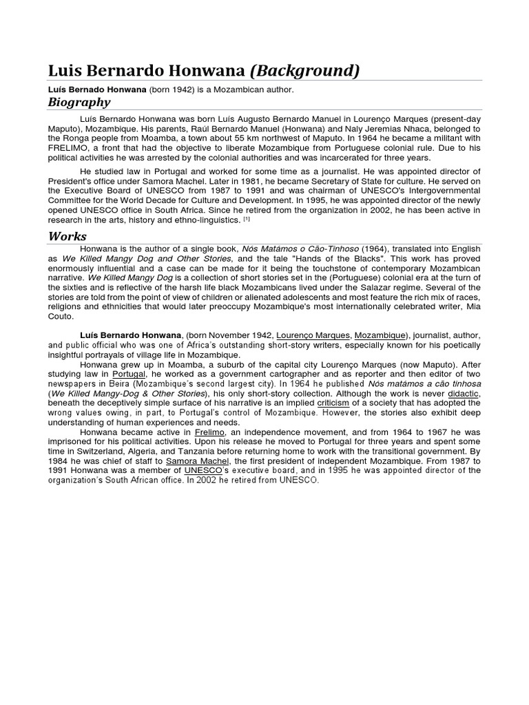 Luis Bernardo Honwana | PDF