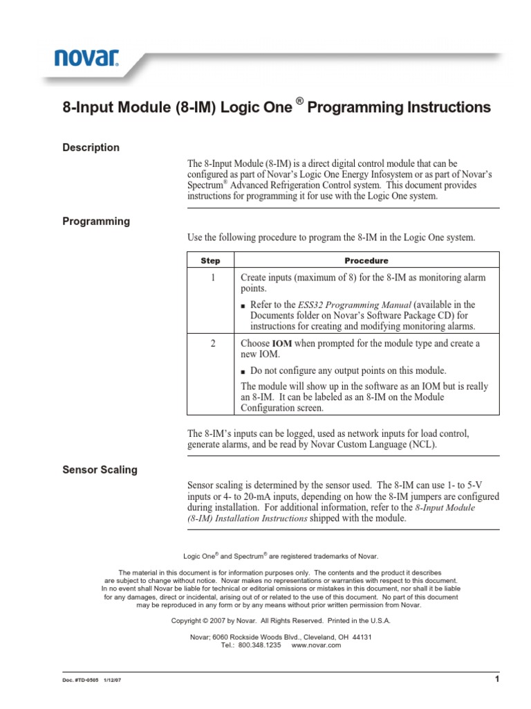 8 Input Module (8-IM) Programming | PDF | Intellectual Works | Computing