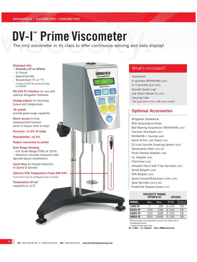 Brookfield Dv-i Prime (Ficha Técnica) | PDF | Computing | Manufactured ...