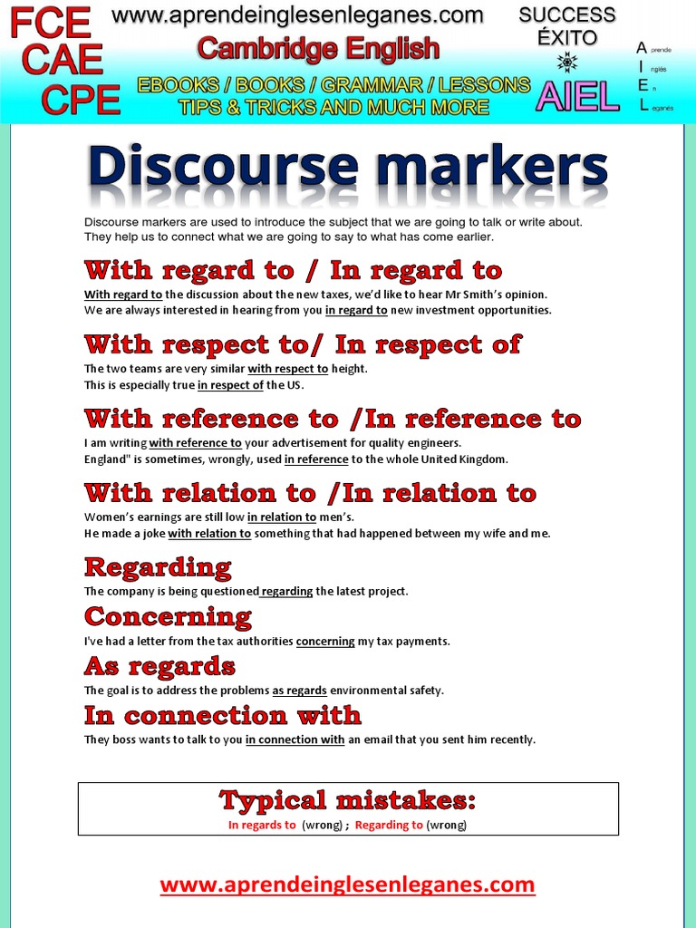 Discourse Markers | PDF