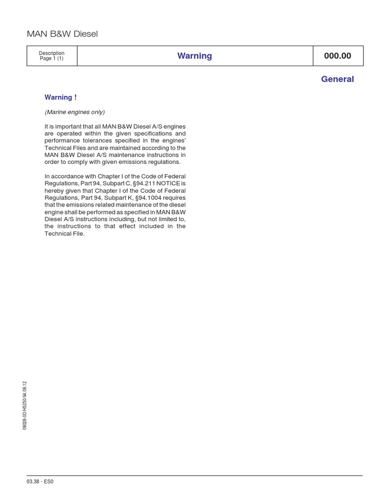 Man B&W l23-30h Manual | PDF | Diesel Engine | Cylinder (Engine)