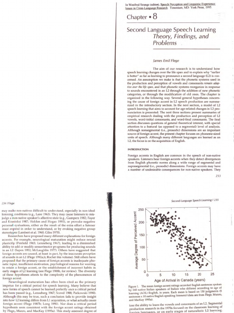 Flege's 1995 Model of L2 Speech Learning | PDF