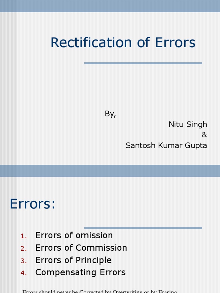 Rectification of Errors | PDF | Debits And Credits | Service Industries