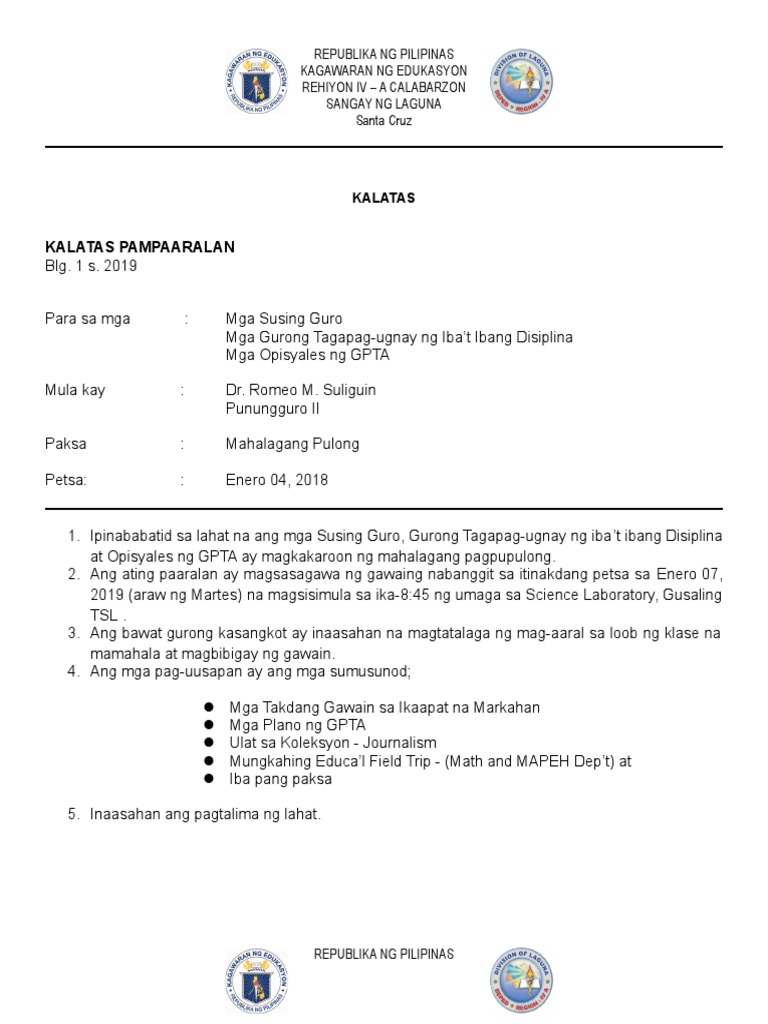 Kalatas Pampaaralan | PDF